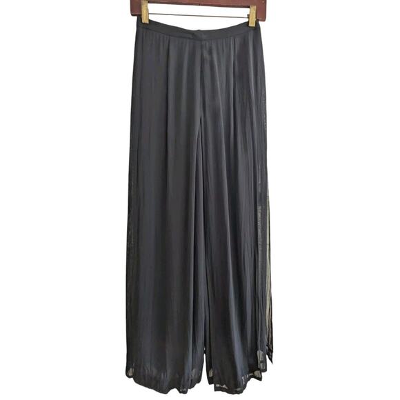 Cache | Pants & Jumpsuits | Cache Palazzo Pants 4 Black Chiffon Sheer ...